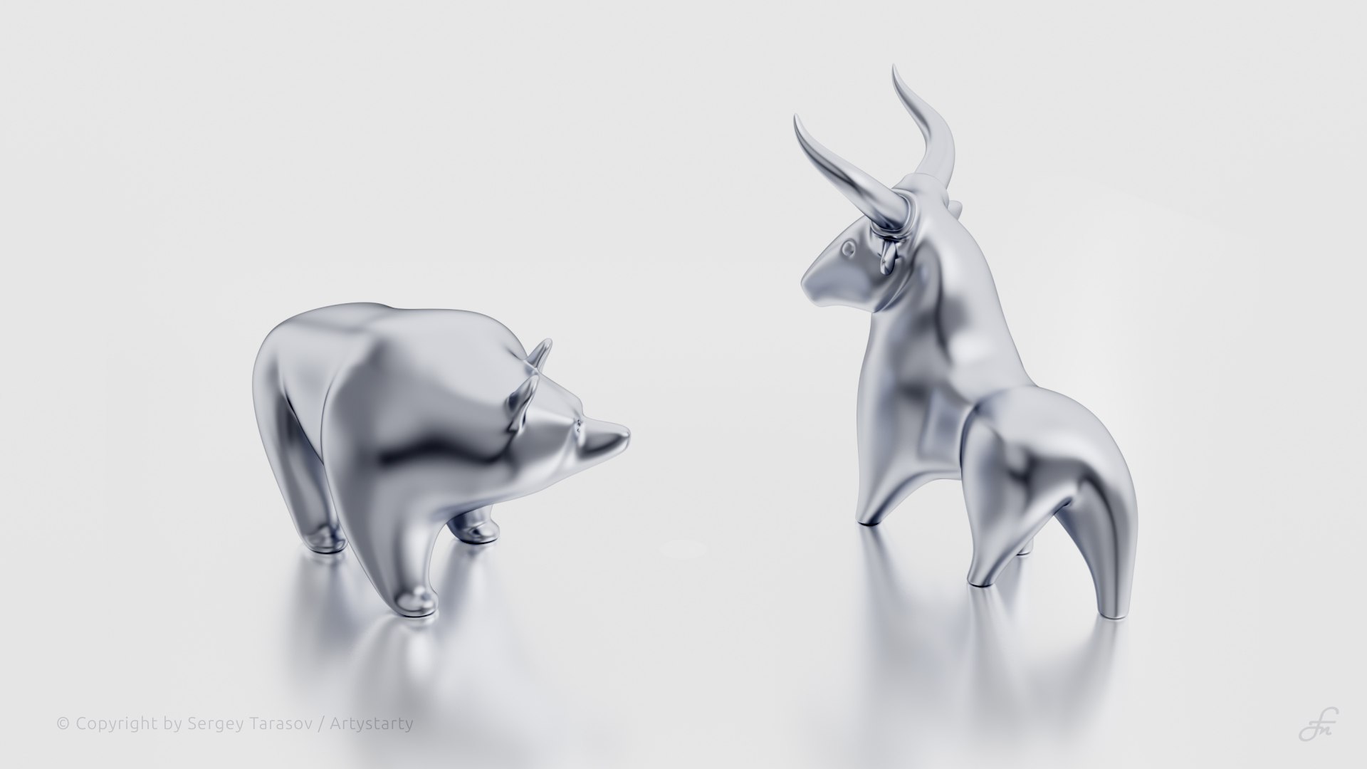 Set Bull Bear Model - TurboSquid 1212425