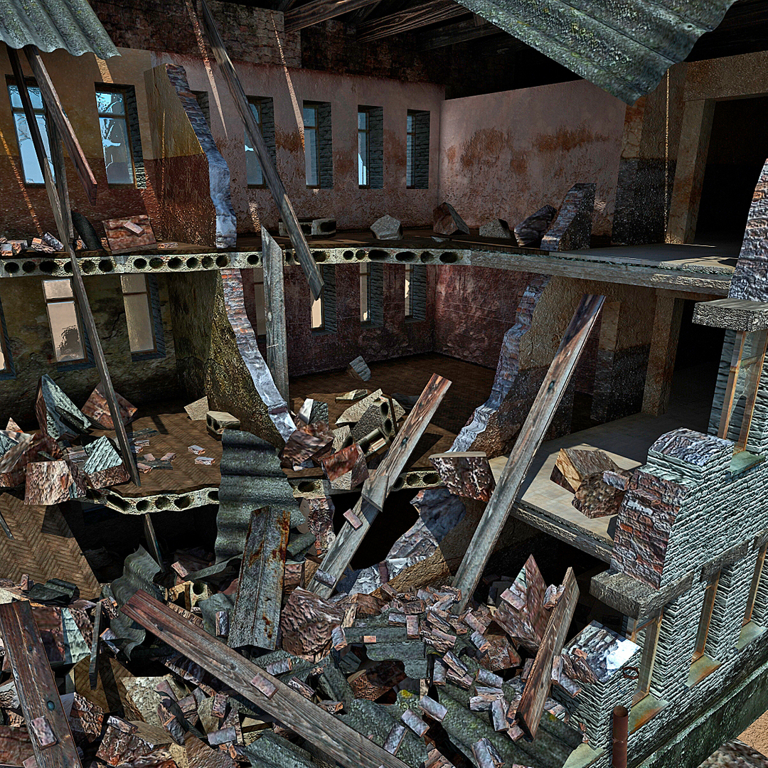 3d destroyed house 10 model