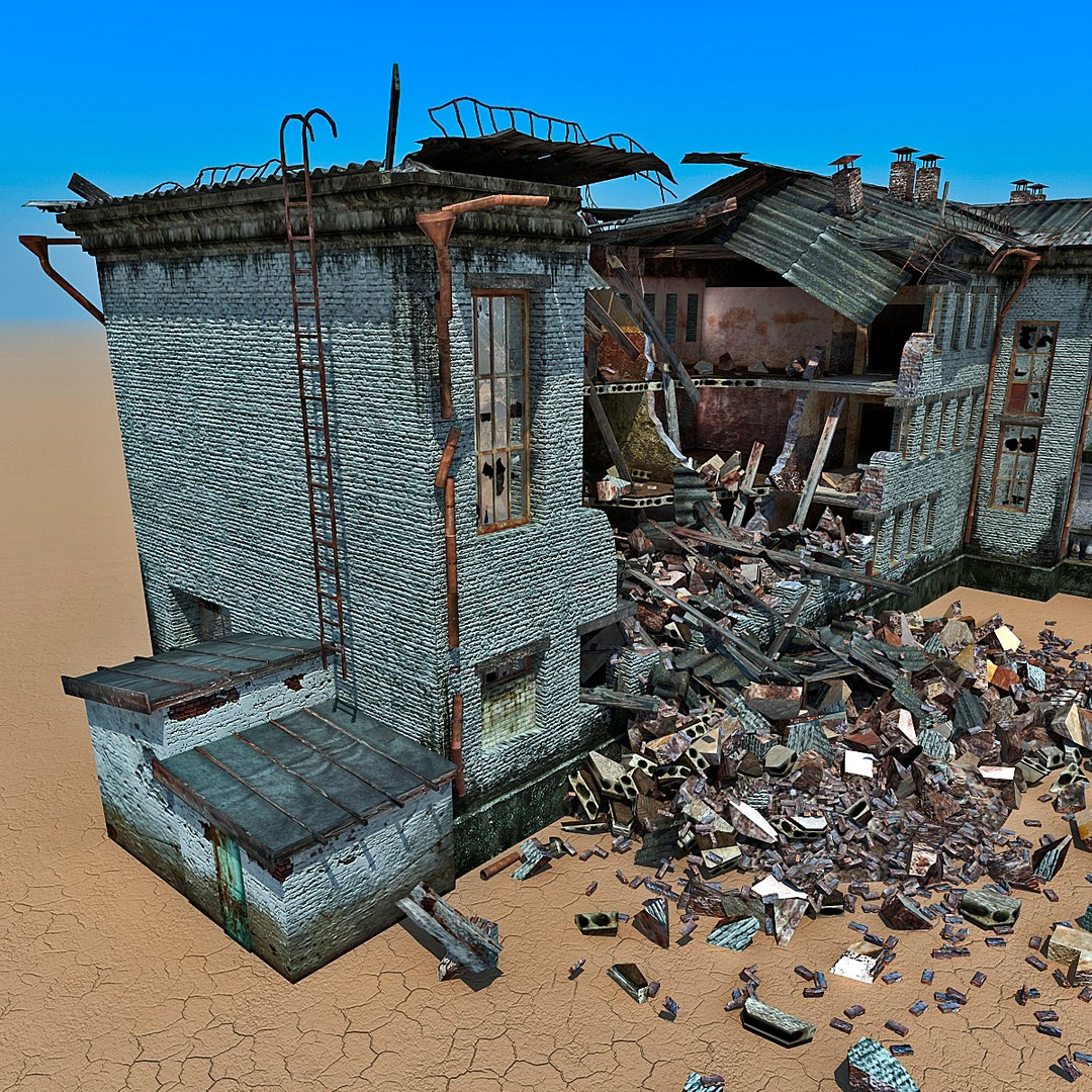 3d destroyed house 10 model