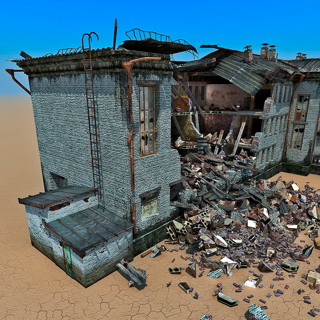3d destroyed house 10 model