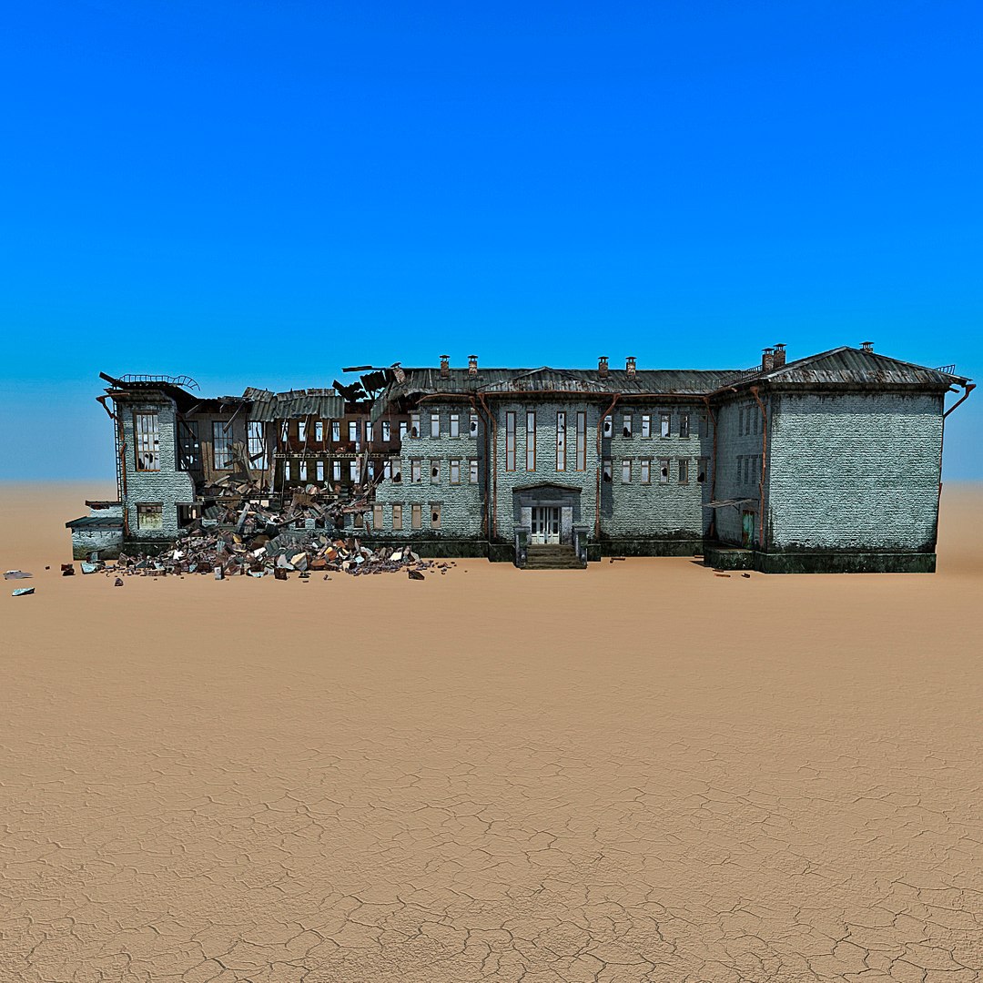 3d destroyed house 10 model