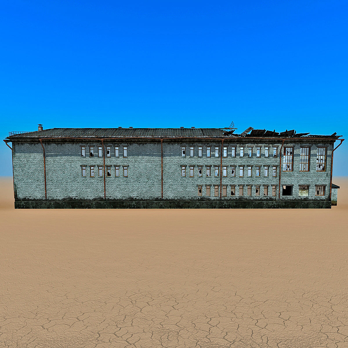 3d destroyed house 10 model