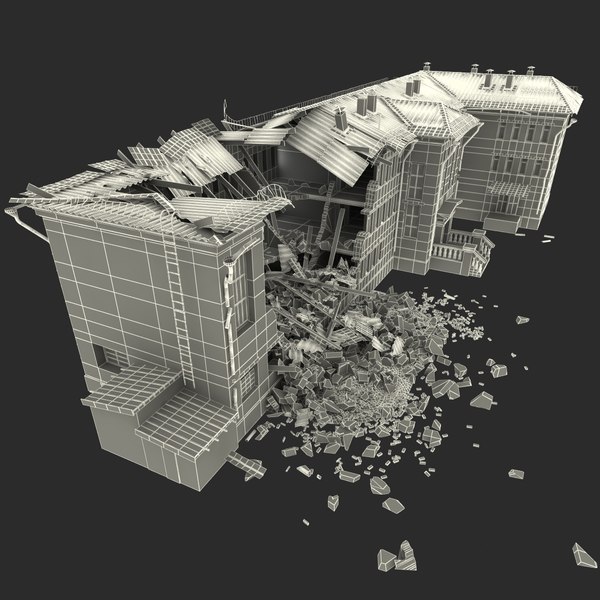3d destroyed house 10 model