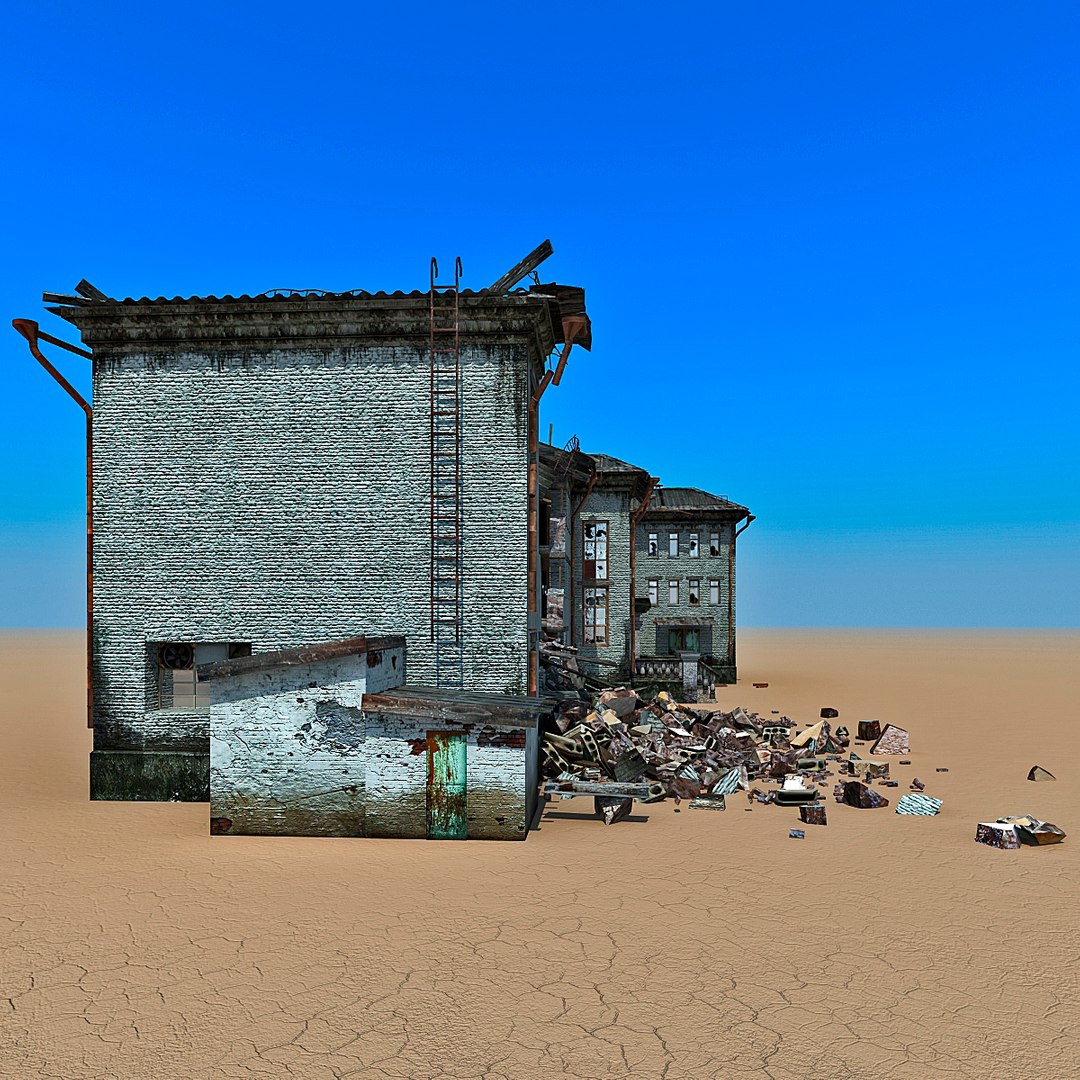 3d destroyed house 10 model