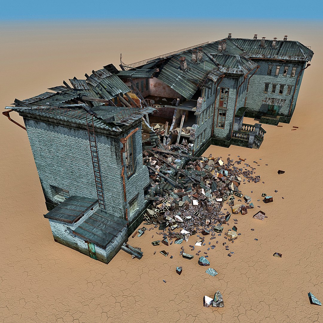3d destroyed house 10 model