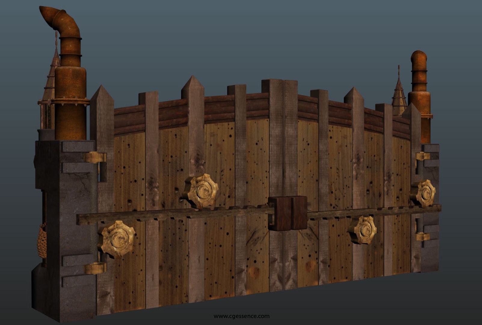 3d Steampunk Gate Model
