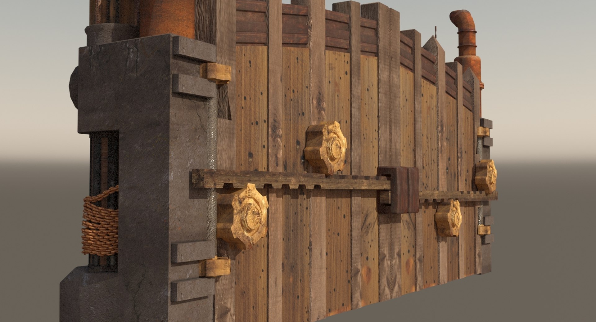 3d Steampunk Gate Model