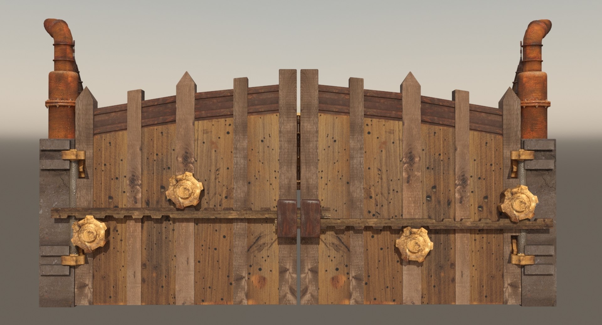 3d Steampunk Gate Model
