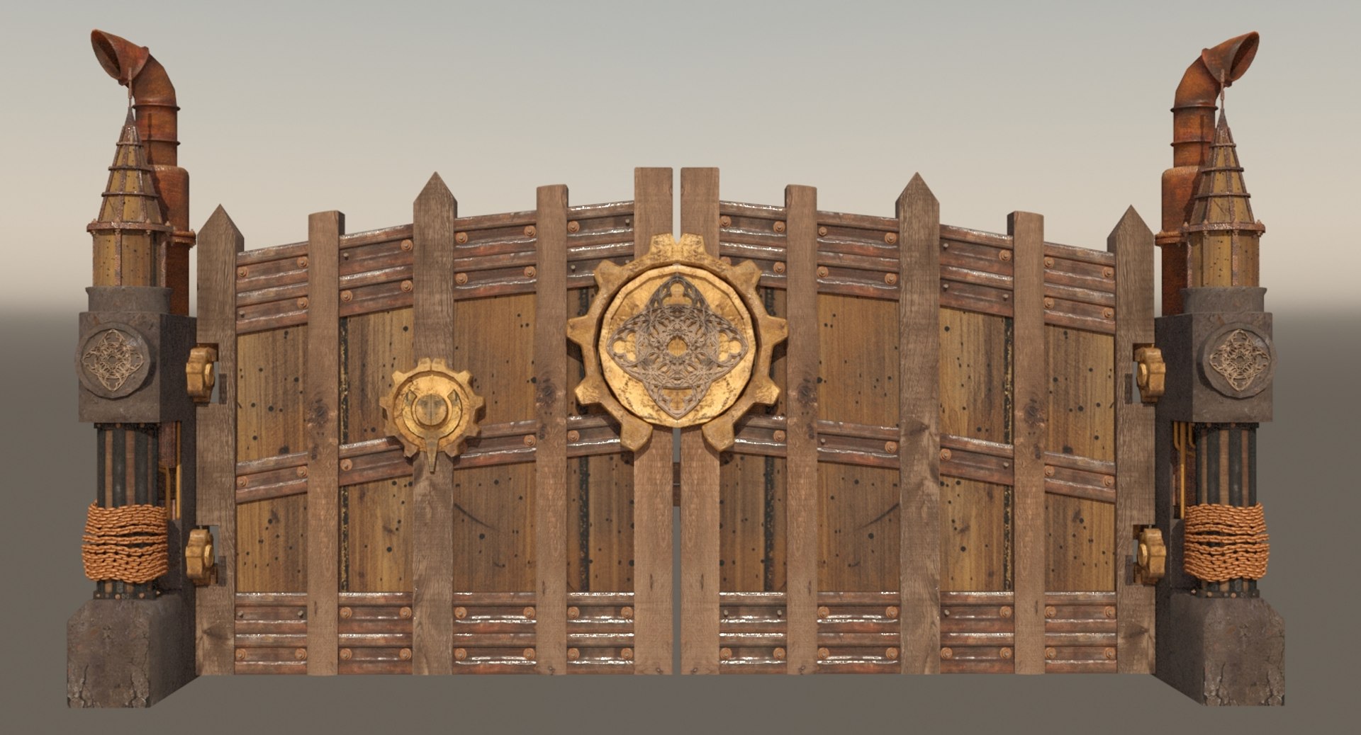 3d Steampunk Gate Model