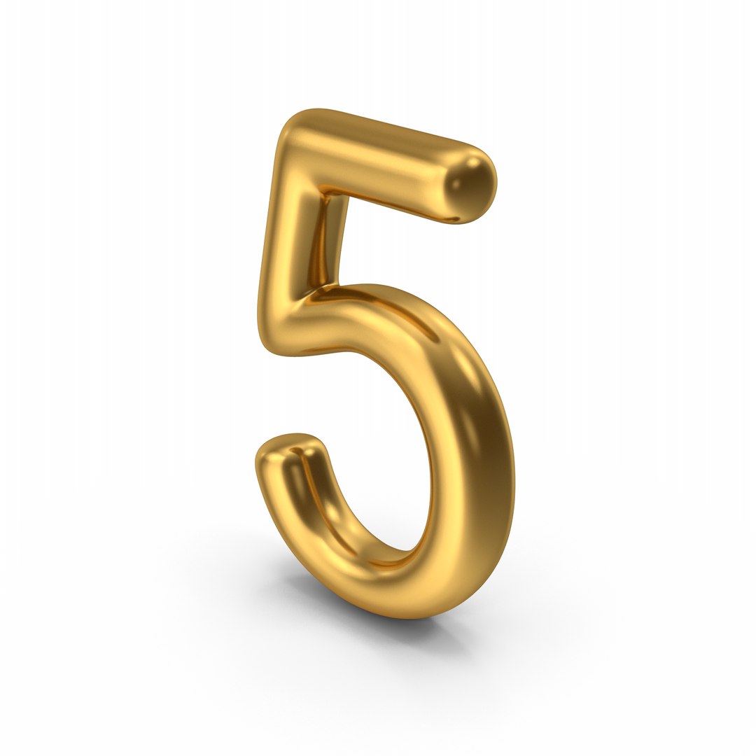 Number 5 Gold 3D Model - TurboSquid 1866337