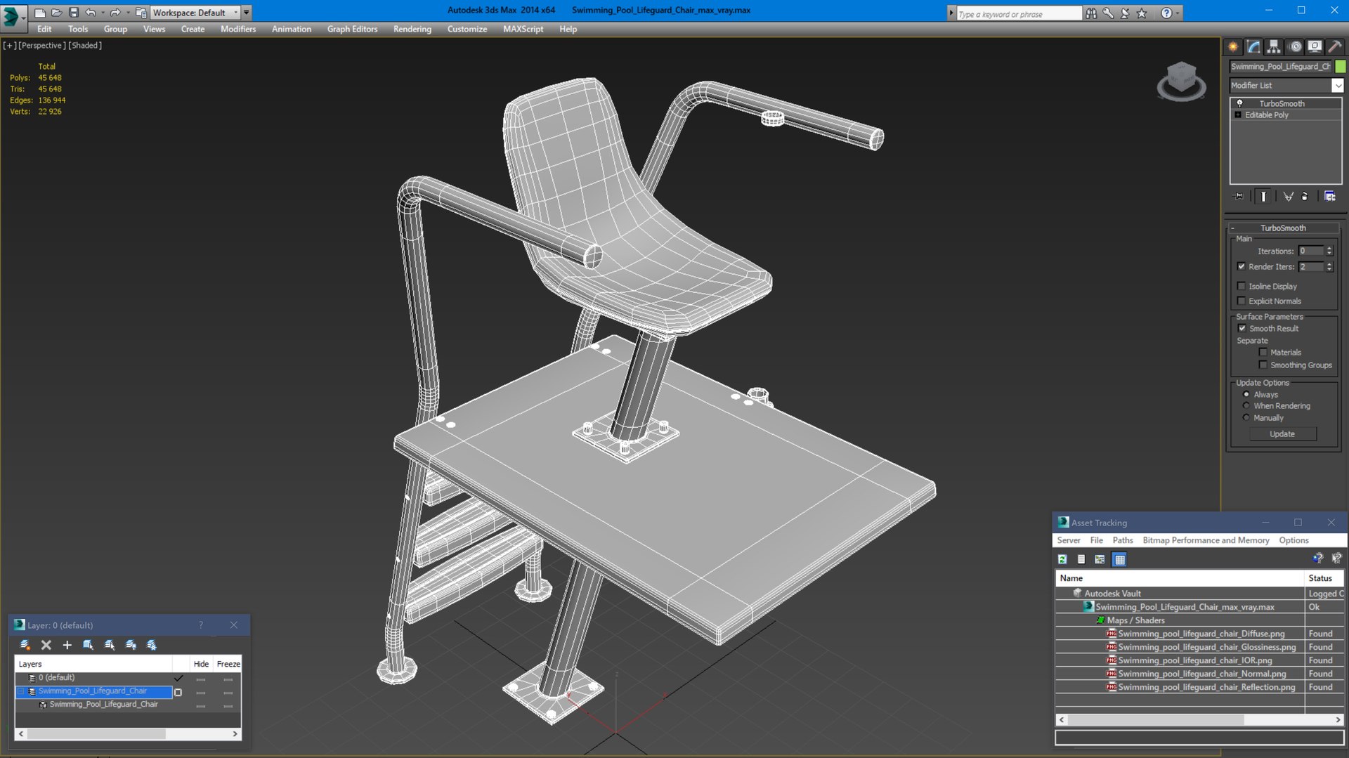 3D Swimming Pool Lifeguard Chair - TurboSquid 1926538