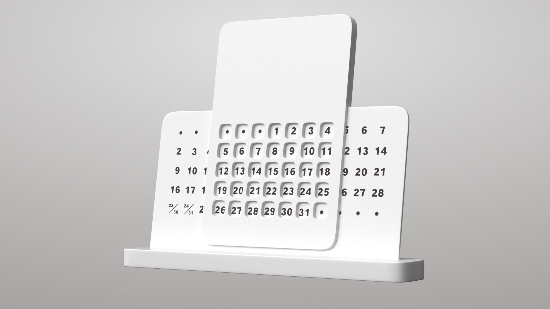 Calendar White PBR 3D Model - TurboSquid 1964104