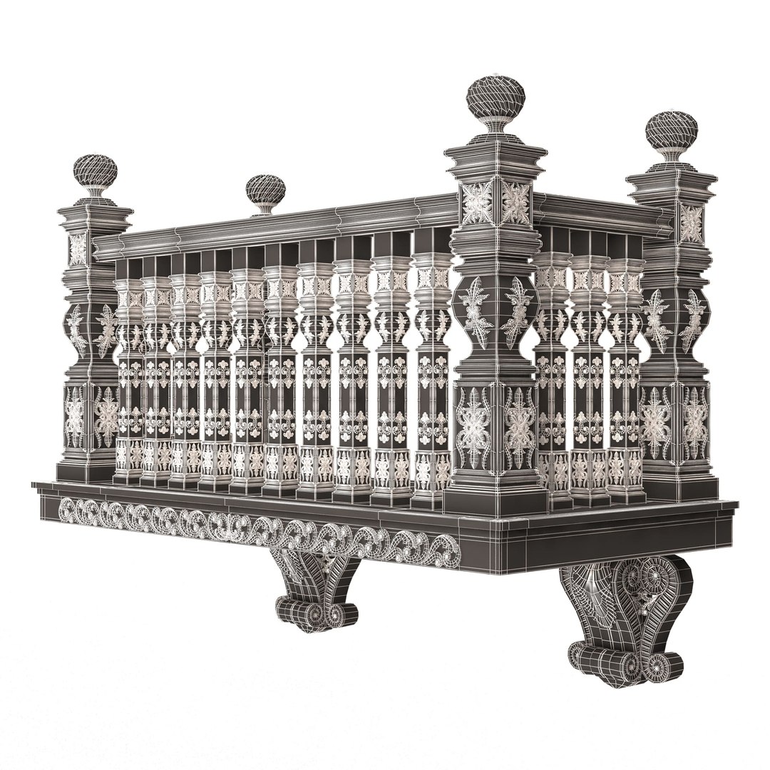Classic Balcony 01 3D Model - TurboSquid 2324328