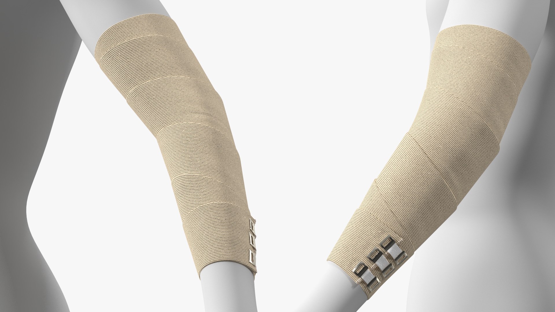 3D Elastic Bandage Beige With Clamps Wrapped Around Hand On Mannequin ...
