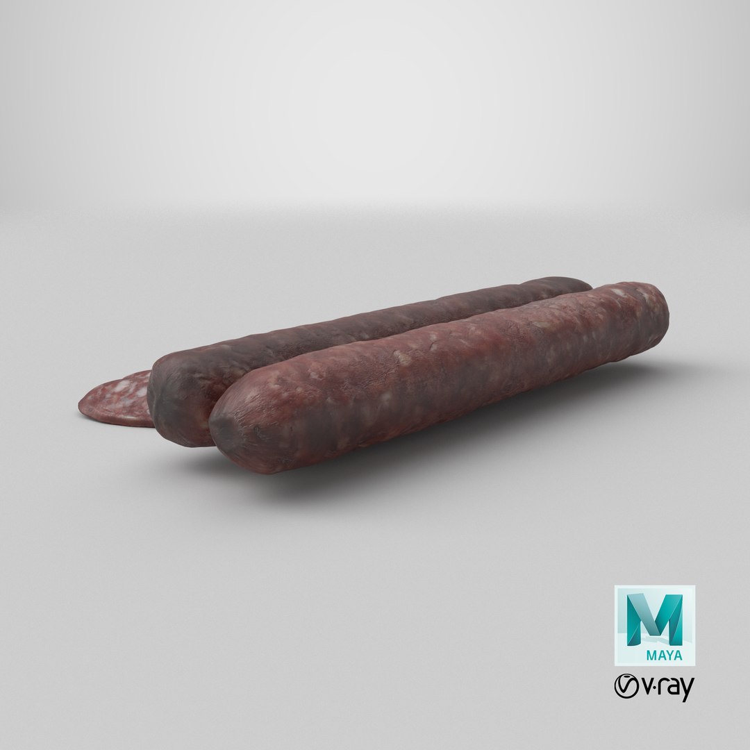 Dried Sausage Long Whole And Slices 02 Model - TurboSquid 2414358
