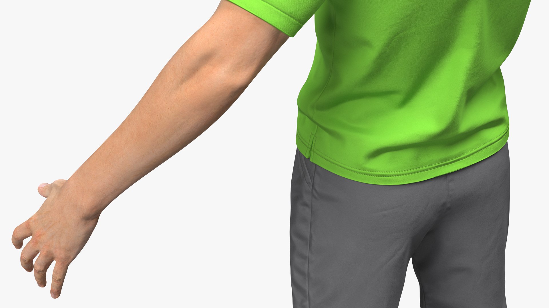Delivery Service Man in Green Uniform Neutral Pose 3D model ...