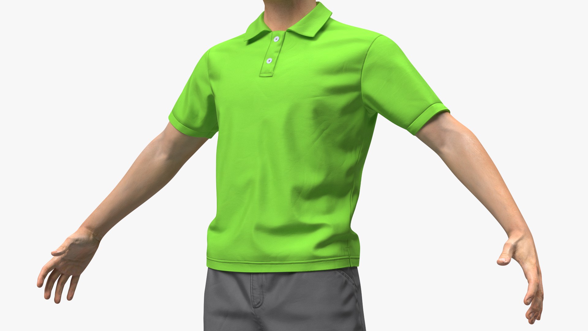 Delivery Service Man in Green Uniform Neutral Pose 3D model ...