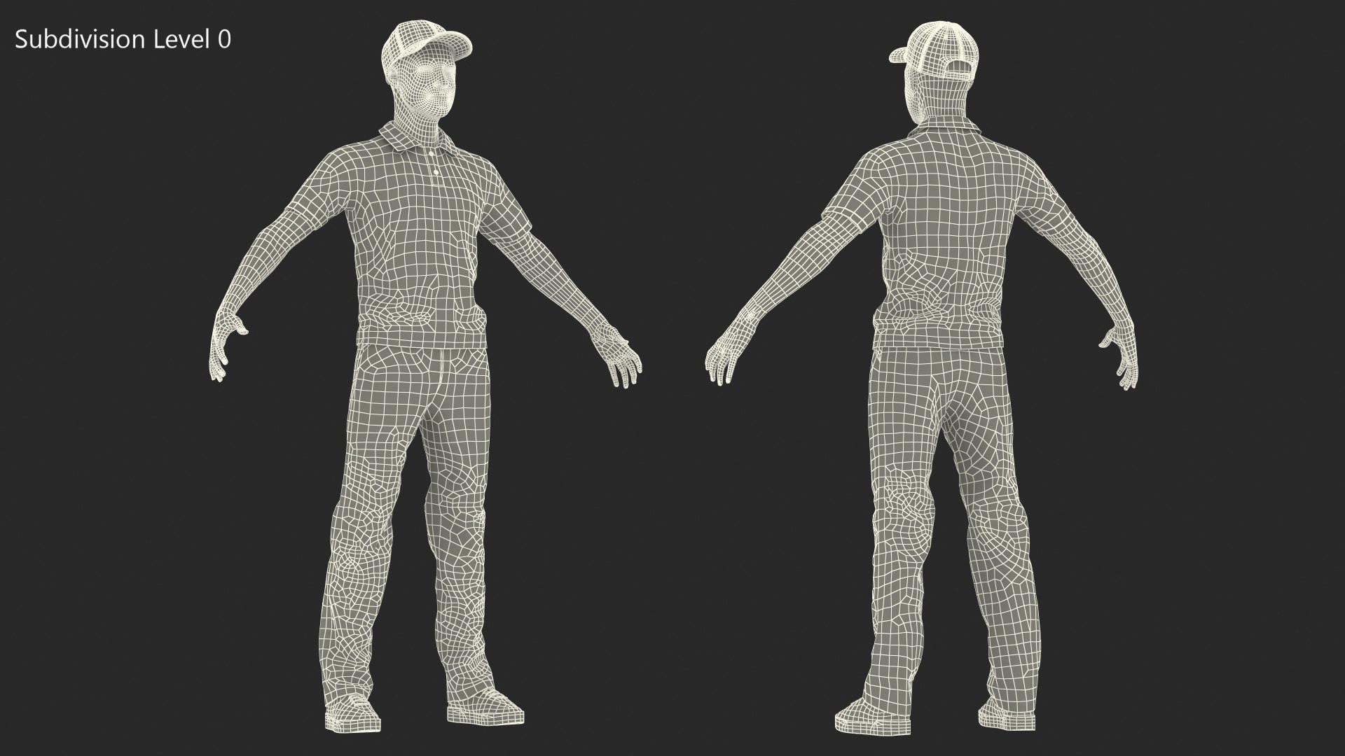 Delivery Service Man in Green Uniform Neutral Pose 3D model ...