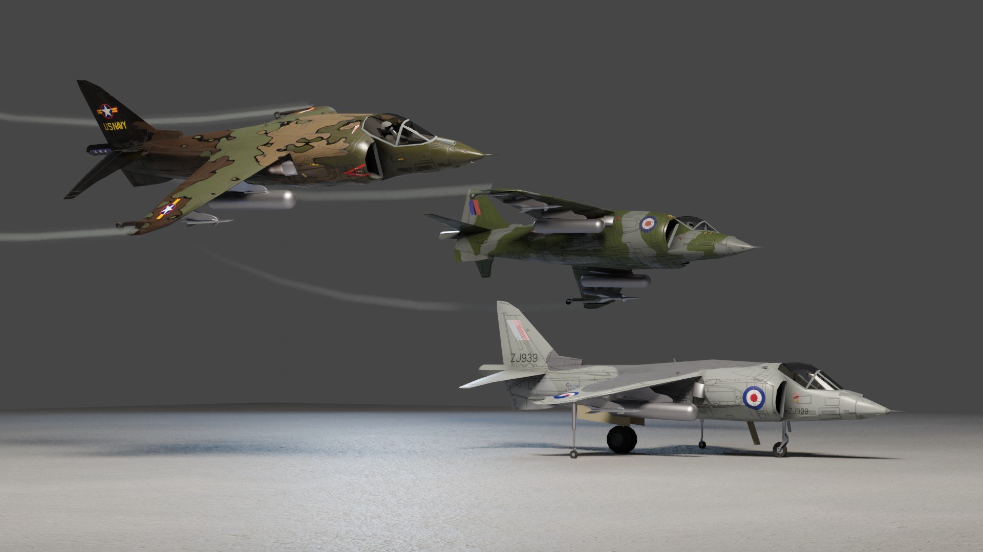 3D Hawker Harrier Lowpoly Jet Fighter Model - TurboSquid 1872095