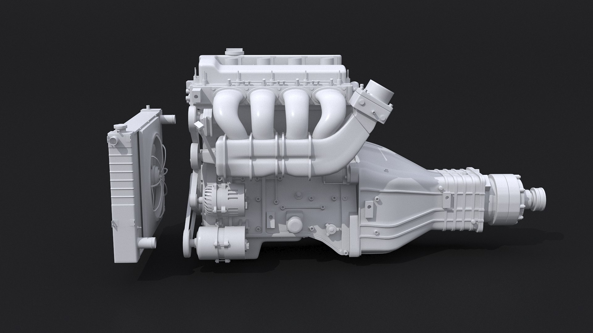 Generic Straight-Four Engine And Gearbox UT 3D Model - TurboSquid 2047696