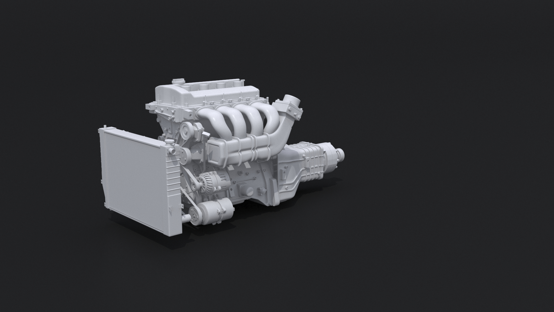 Generic Straight-Four Engine And Gearbox UT 3D Model - TurboSquid 2047696