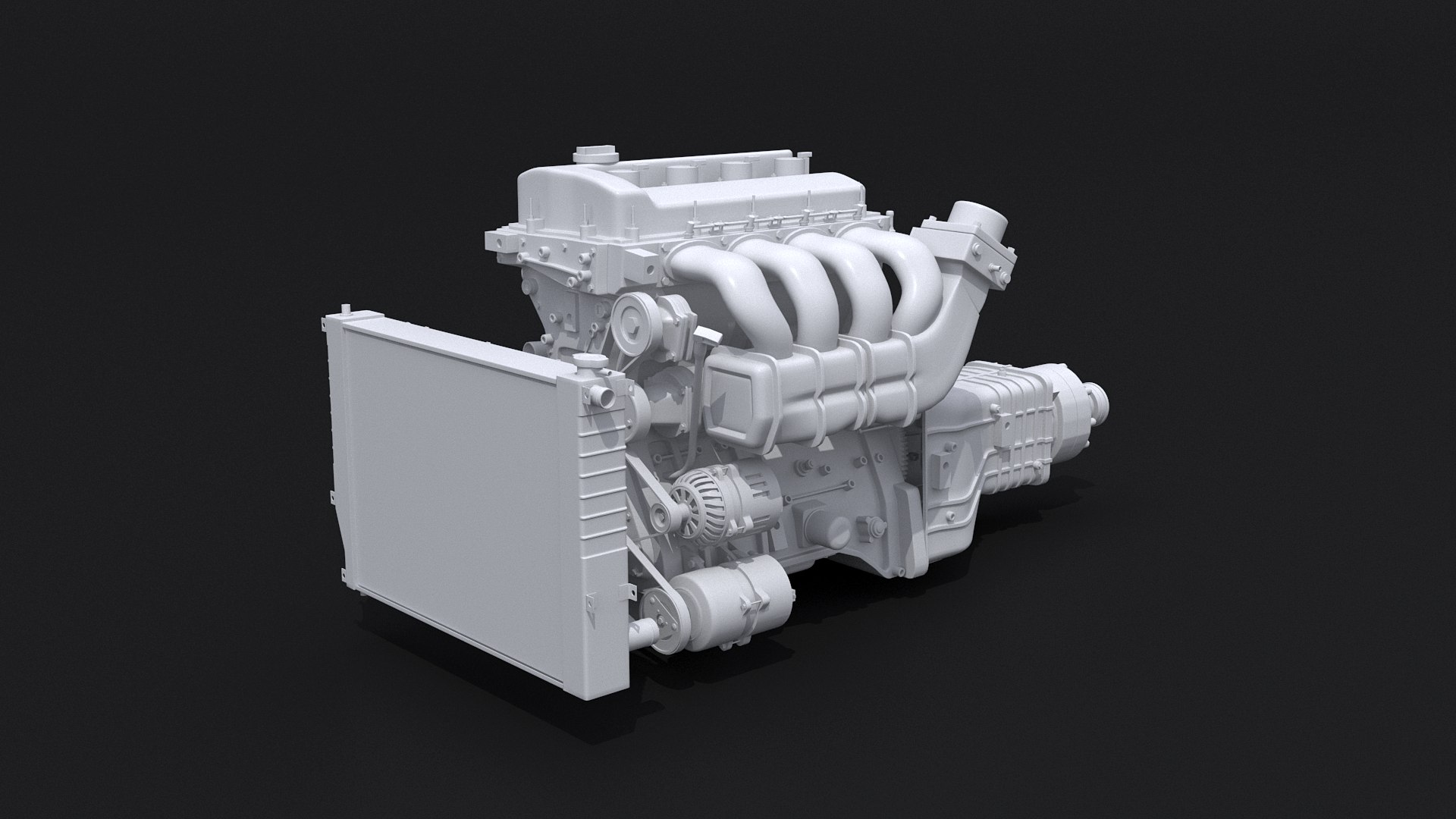 Generic Straight-Four Engine And Gearbox UT 3D Model - TurboSquid 2047696