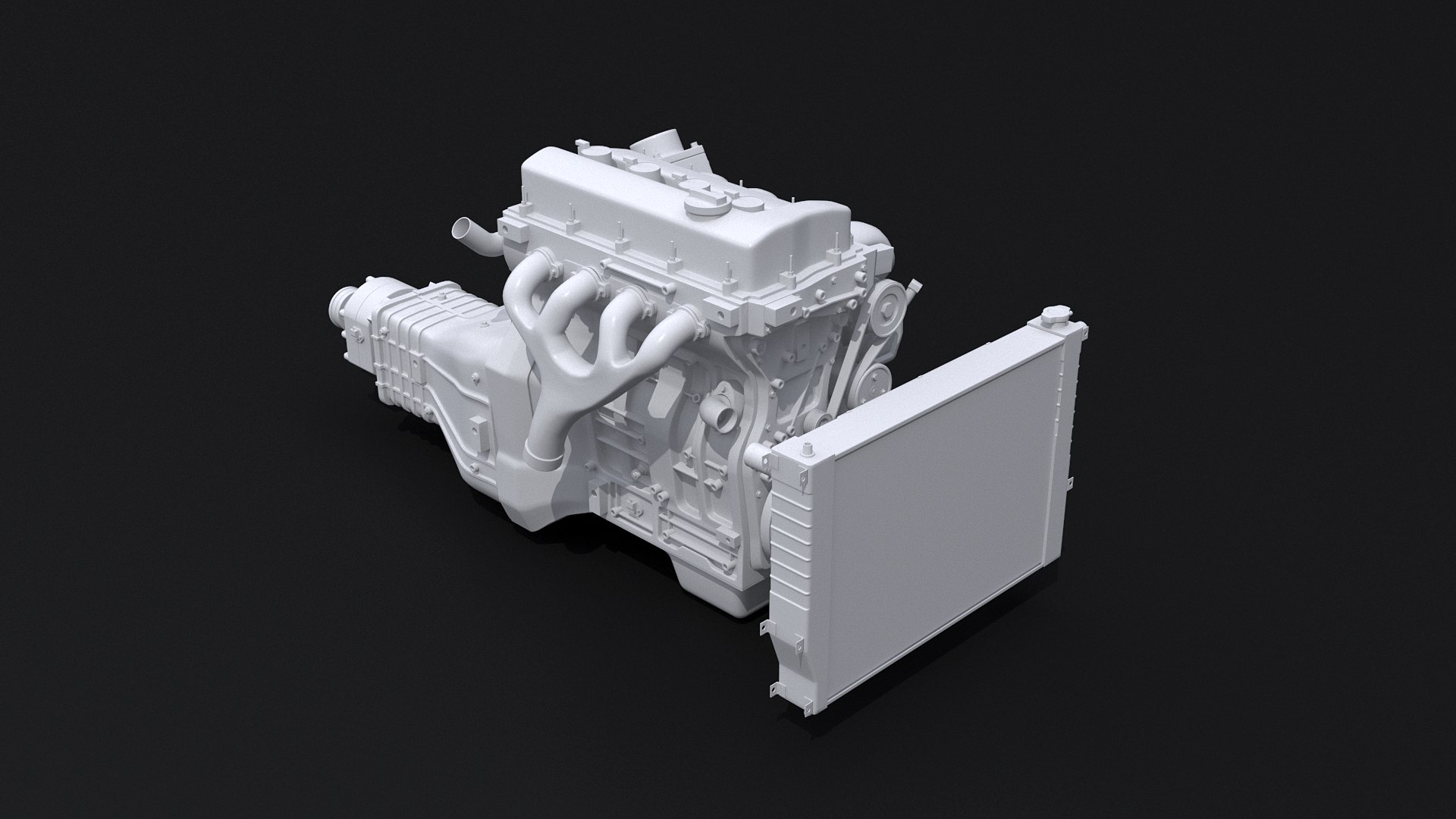 Generic Straight-Four Engine And Gearbox UT 3D Model - TurboSquid 2047696