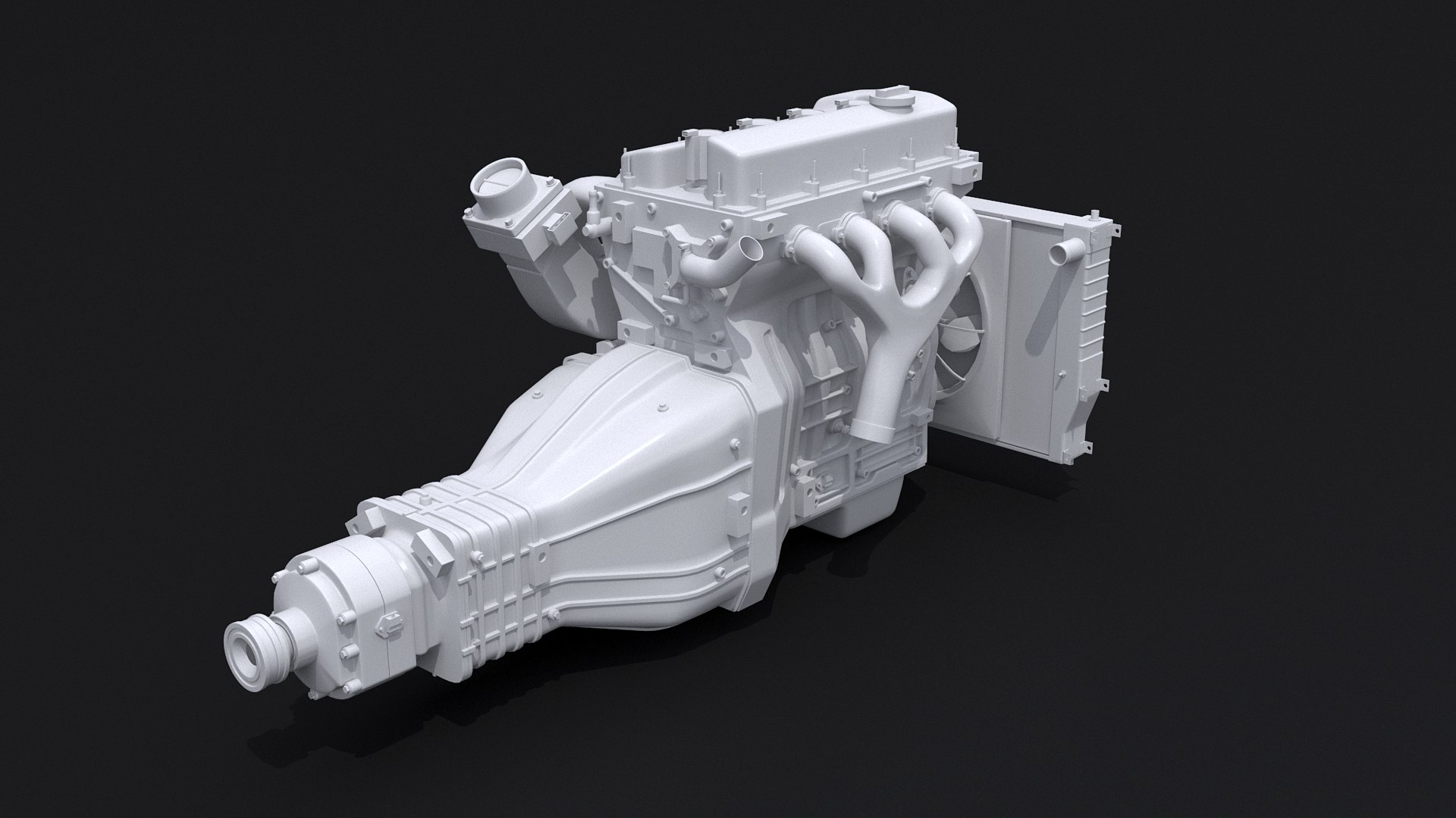 Generic Straight-Four Engine And Gearbox UT 3D Model - TurboSquid 2047696