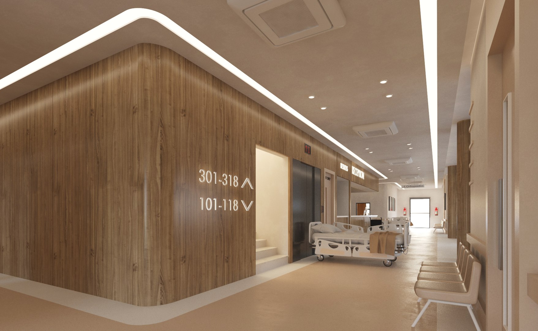 3D Modern Hospital Interior Model - TurboSquid 2031939