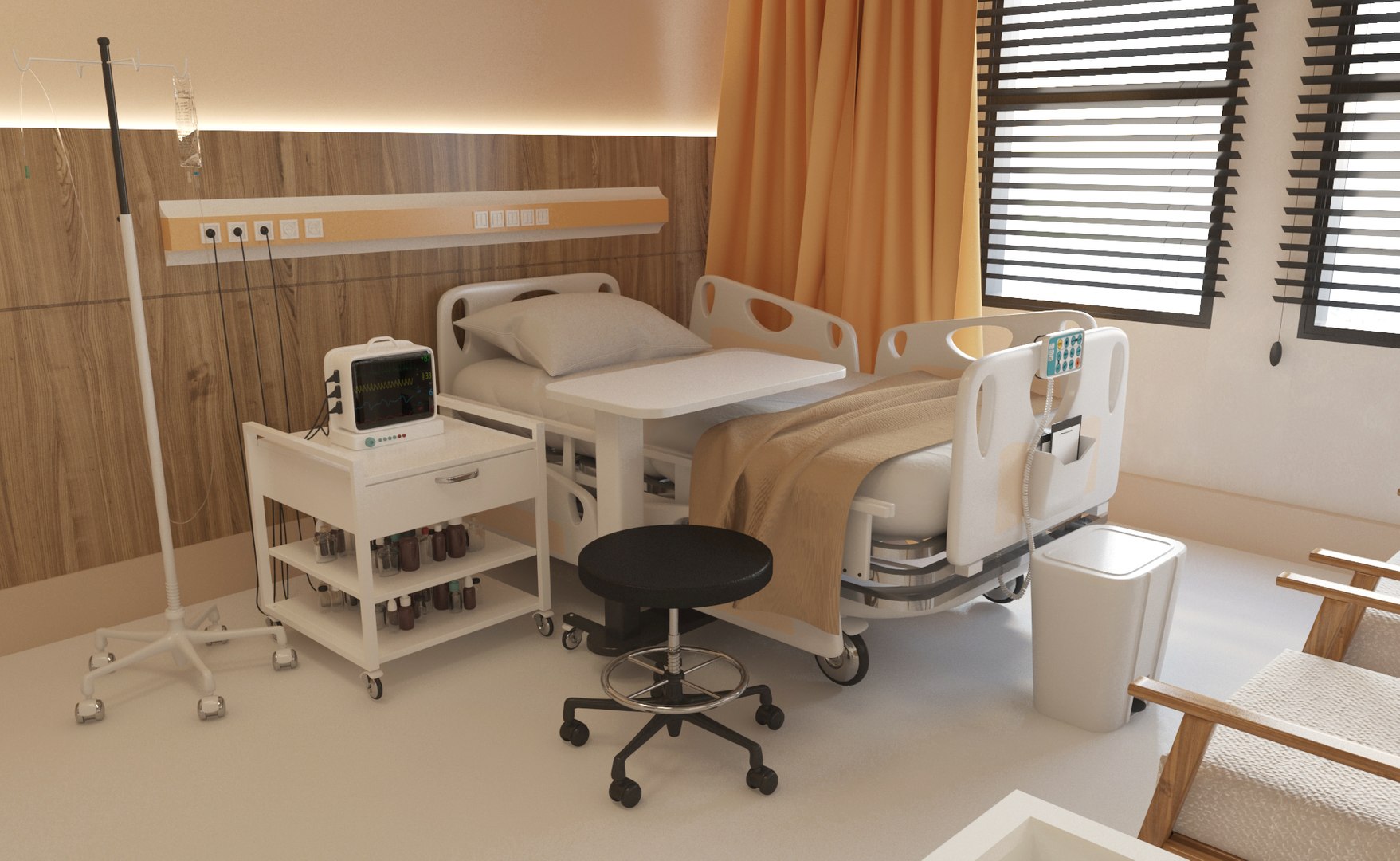 3D Modern Hospital Interior Model - TurboSquid 2031939