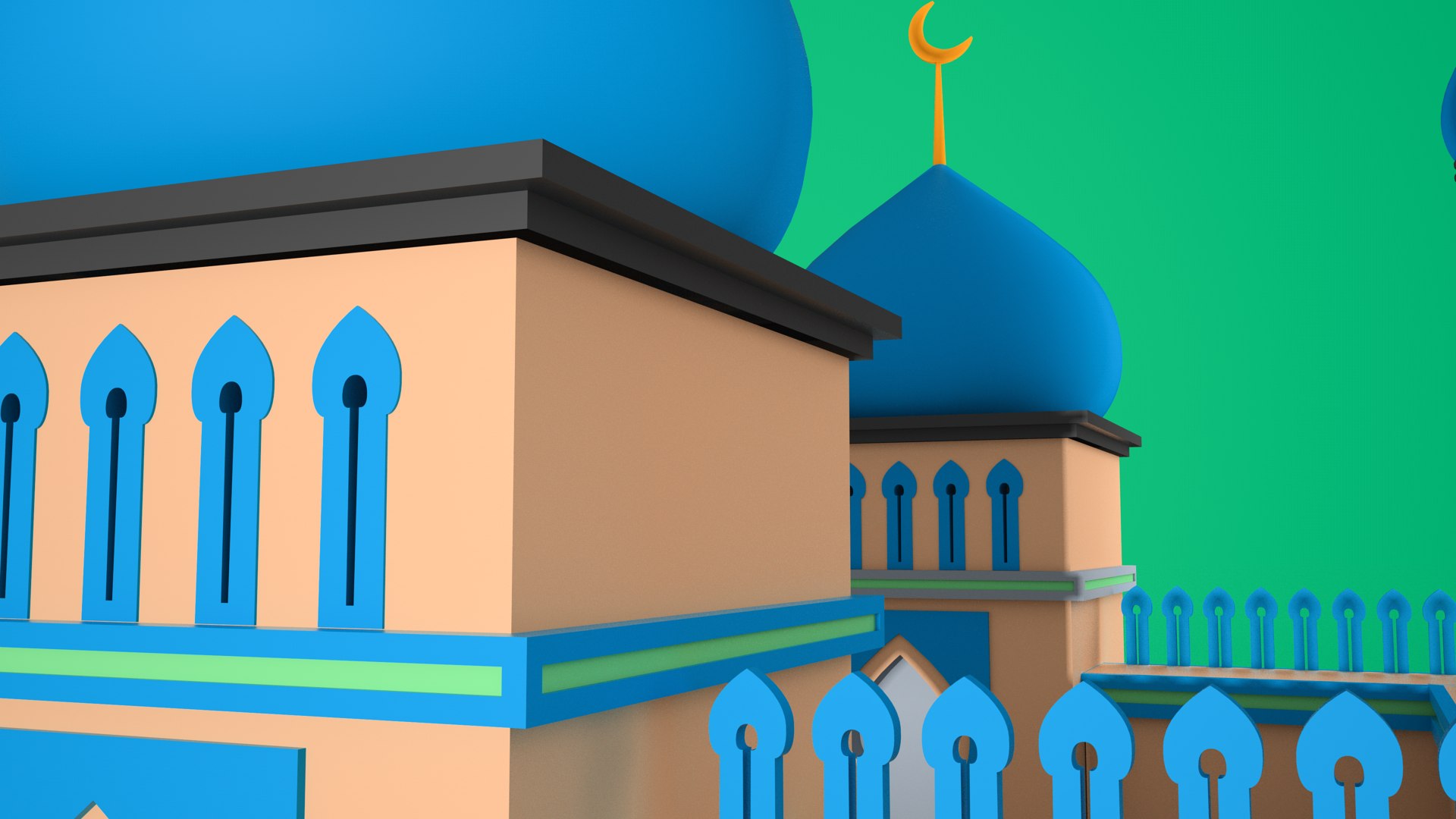 Simple Mosque Model - TurboSquid 1732425