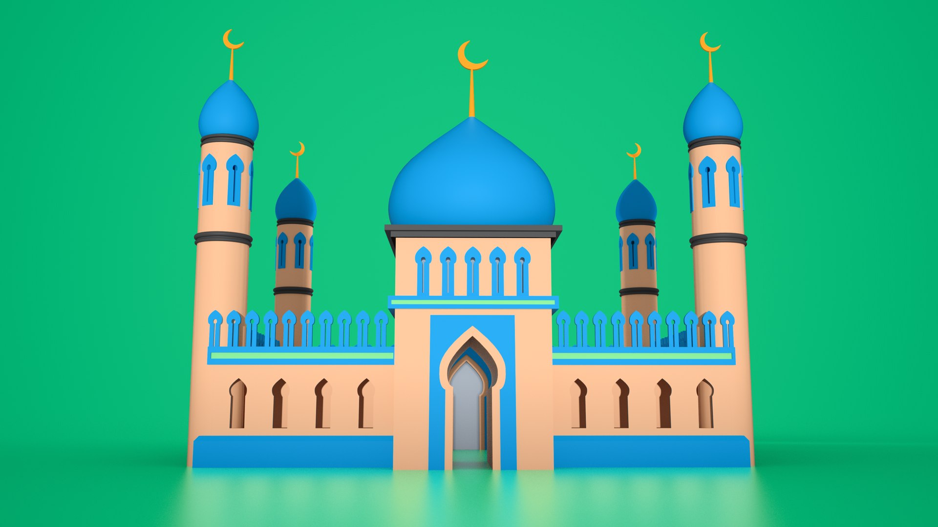 Simple Mosque Model - TurboSquid 1732425