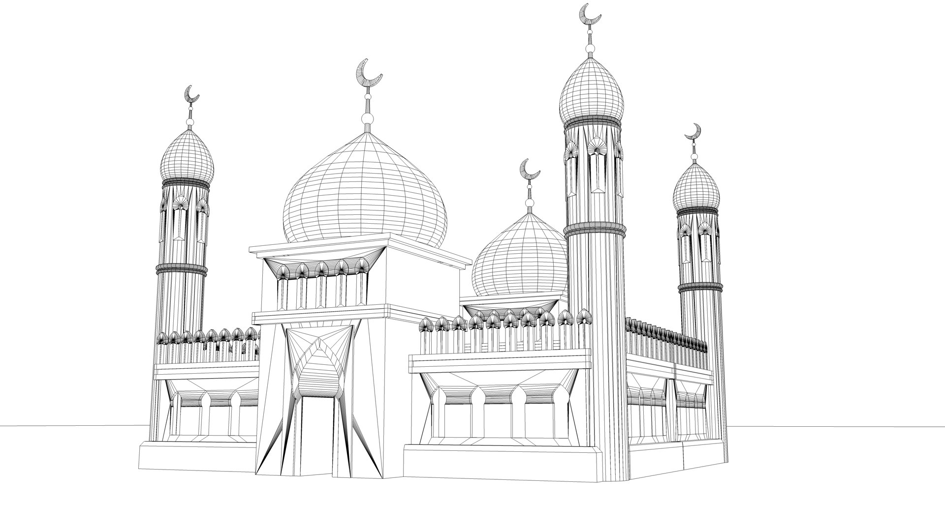 Simple Mosque Model - TurboSquid 1732425