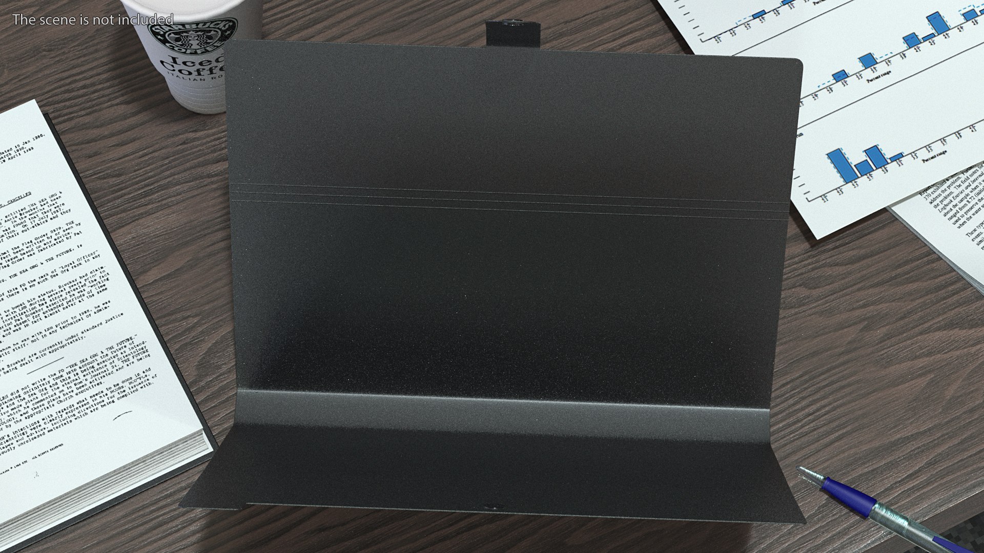 3D Plastic Paper Folder Open Black Model - TurboSquid 1804882