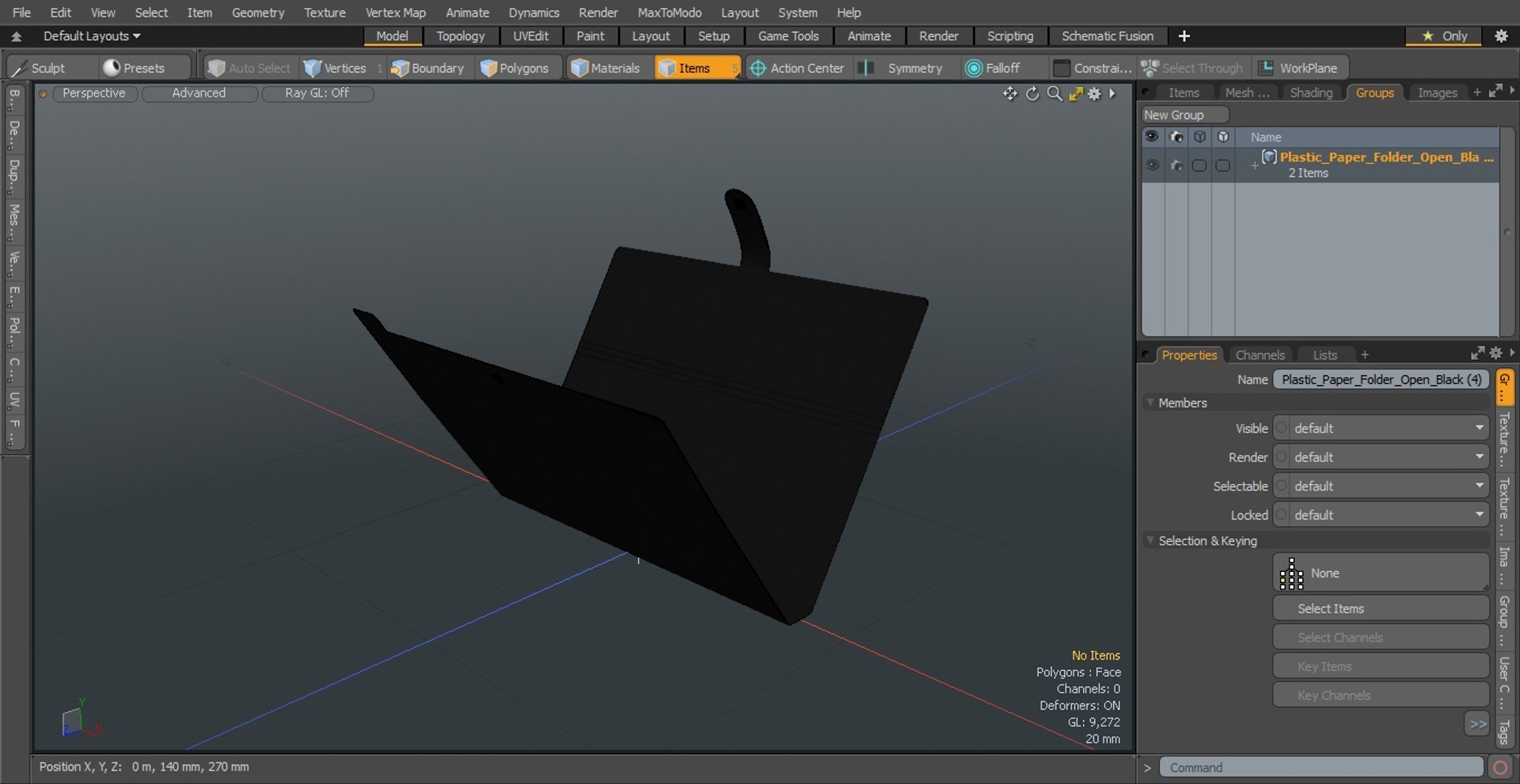 3D Plastic Paper Folder Open Black model - TurboSquid 1804882
