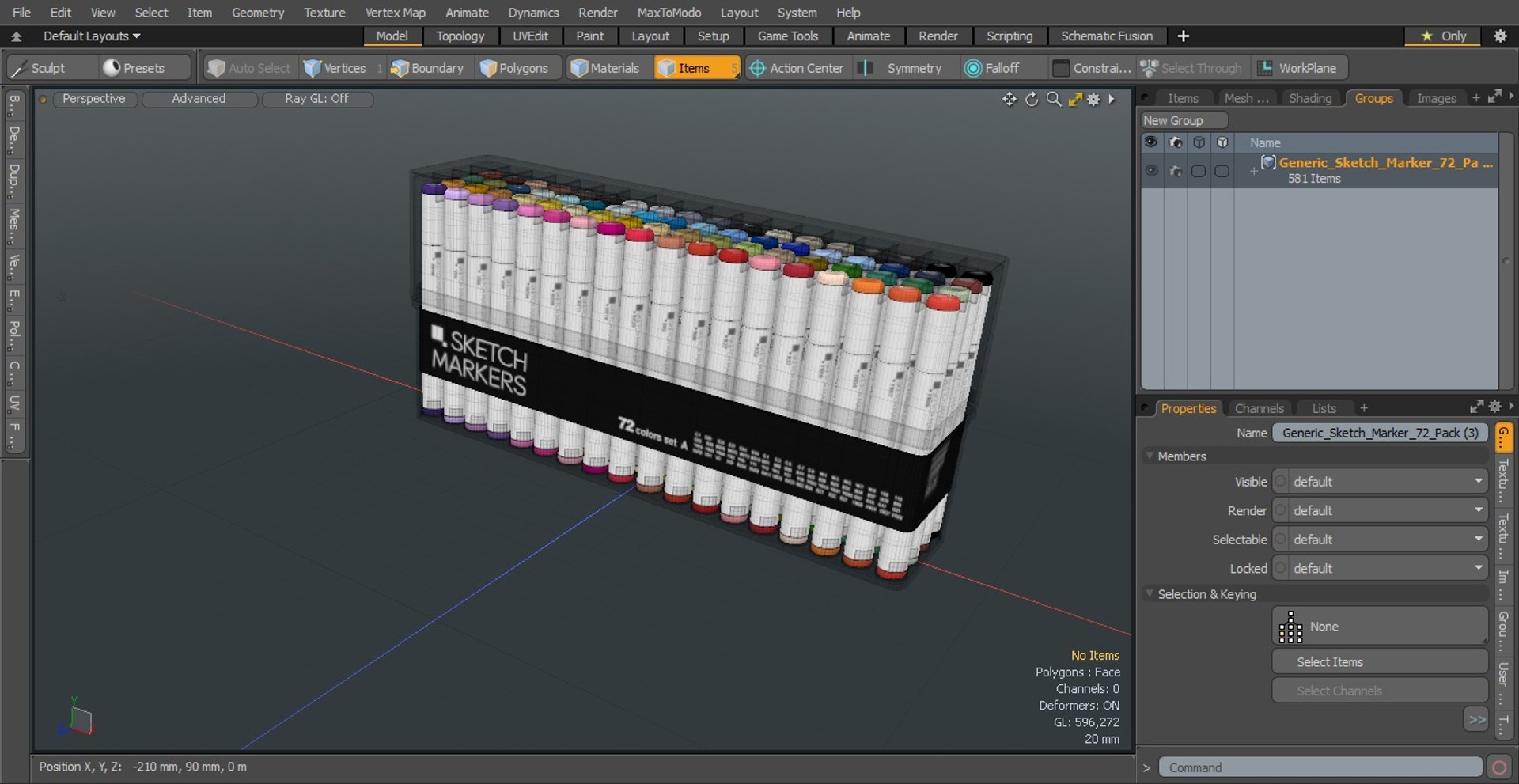 3D Generic Sketch Marker 72 Pack model - TurboSquid 1875648
