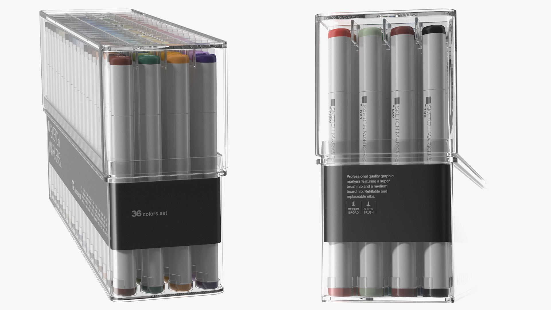 3D Generic Sketch Marker 72 Pack model - TurboSquid 1875648