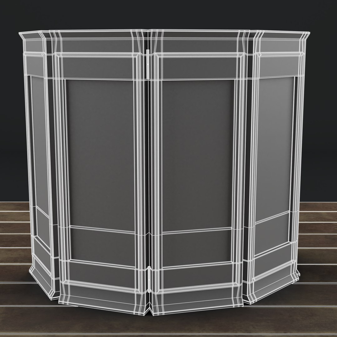 Wooden Folding Screen Model - TurboSquid 1682758