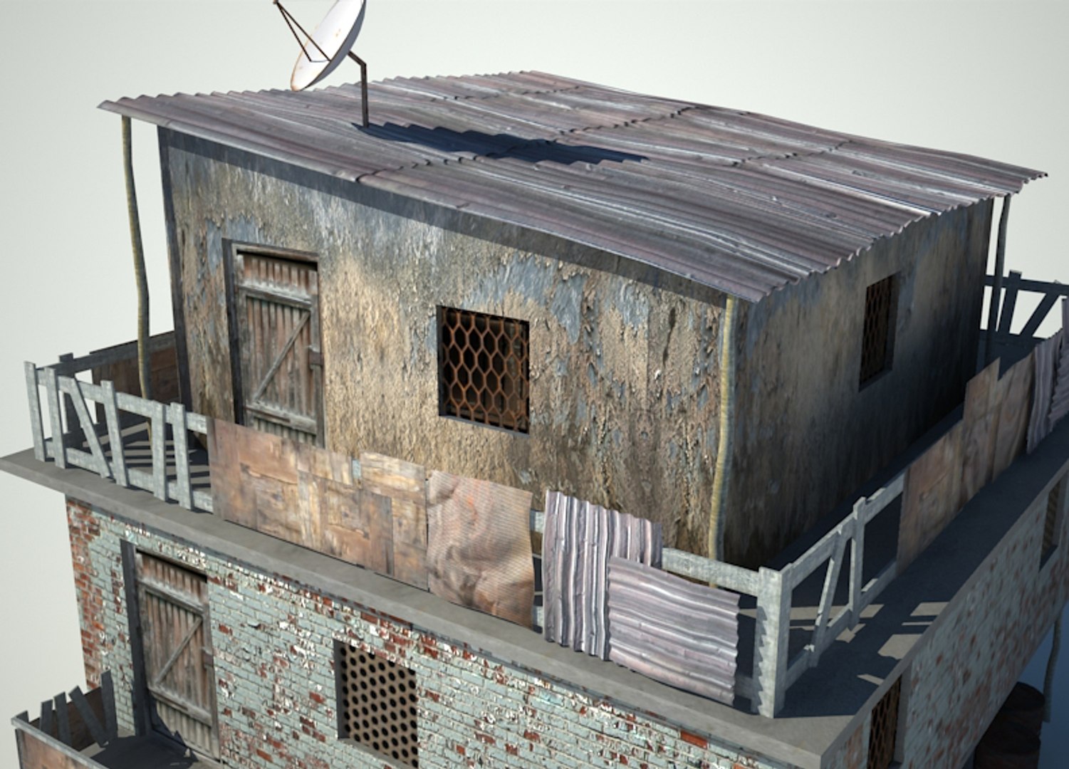 3d slum house model