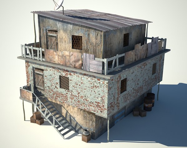 3d slum house model