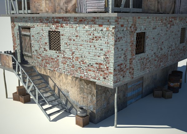 3d slum house model