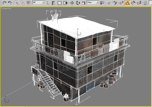 3d slum house model