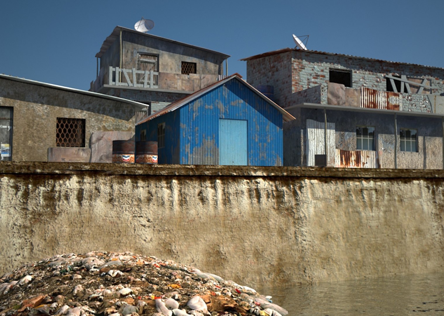 3d slum house model
