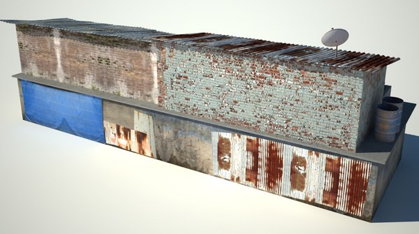 3d slum house model
