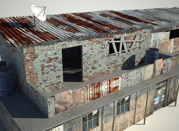 3d slum house model