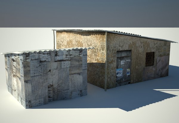 3d slum house model