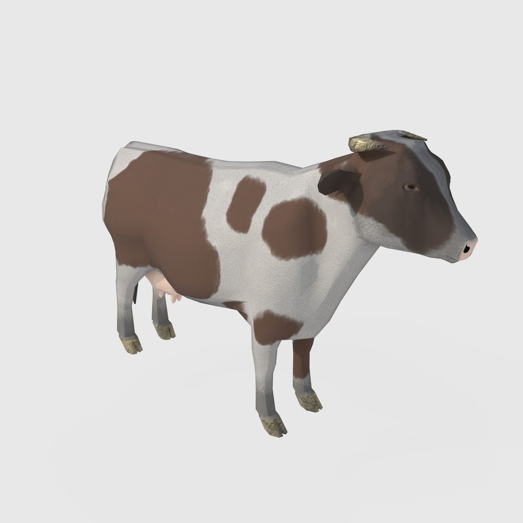 Brown And White Cow 3D Model - TurboSquid 1954048