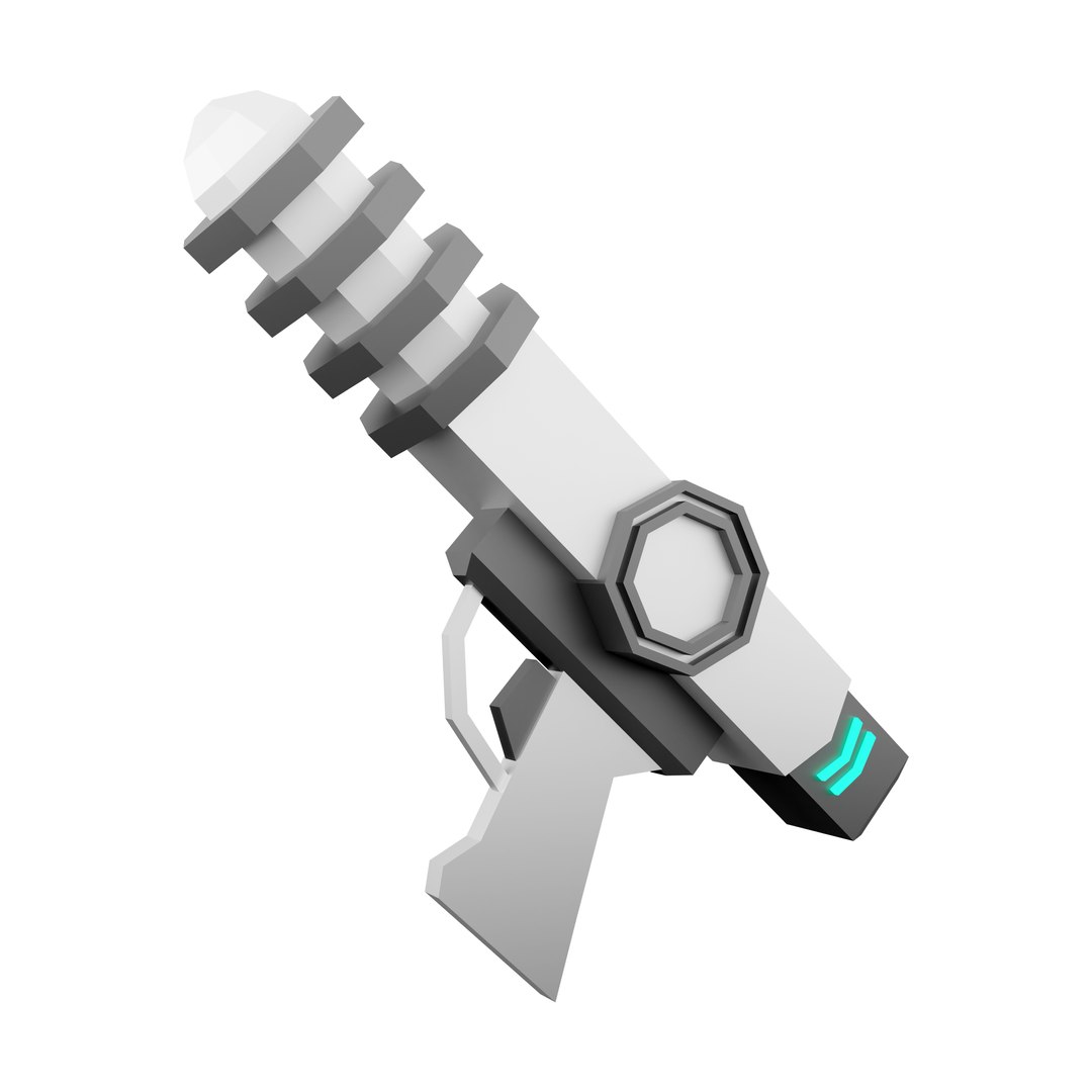 3D 3d Futuristic weapon Space blaster low poly icon - TurboSquid 2046507