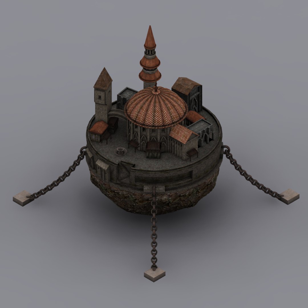 Flying Fantasy Castle 3d Max