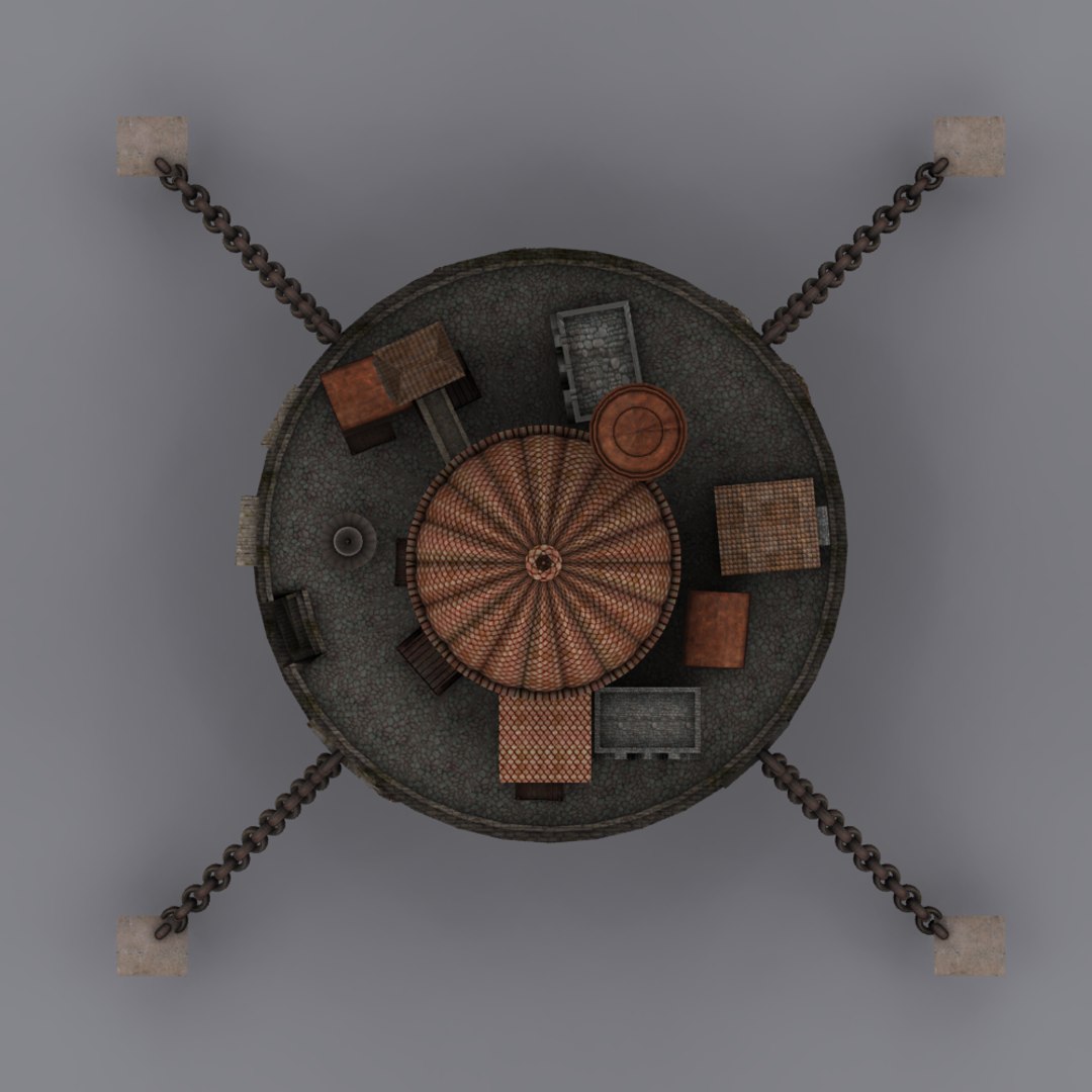 Flying Fantasy Castle 3d Max